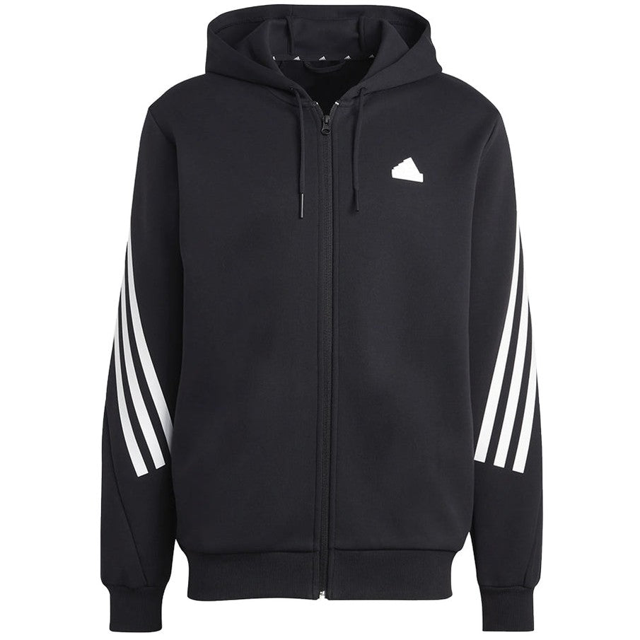 Adidas Mens Future Icons 3 Stripes Full Zip Hoodie Black White I Landau ...